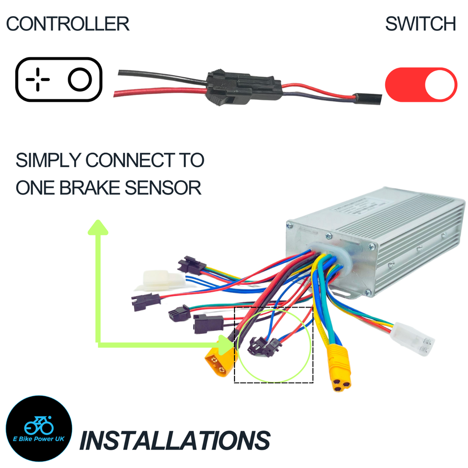 E Bike Kill Switch Brake Sensor Lever Kit 2 Pin SM 2 Way 22MM Handlebar ...