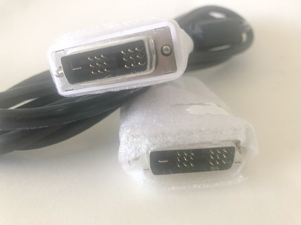 NEW Genuine Dell 18-Pin 6ft Male-Male M-M DVI-D Flat Monitor PC Cable ...