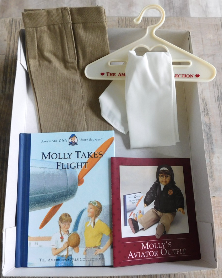 AMERICAN GIRL MOLLY AVIATOR OUTFIT + BOOK NEW IN BOX COMPLETE RETIRED ...