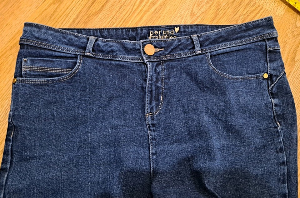 Marks and Spencer Per Una Size 18 Blue Jeans Excellent Con Measurements ...