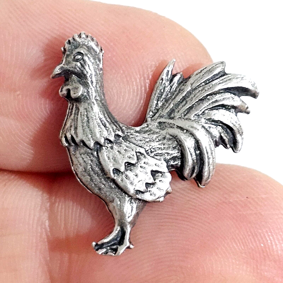 Cockerel Pewter Pin Badge Small Pin Bird Poultry Cock Badge Brooch Tie ...