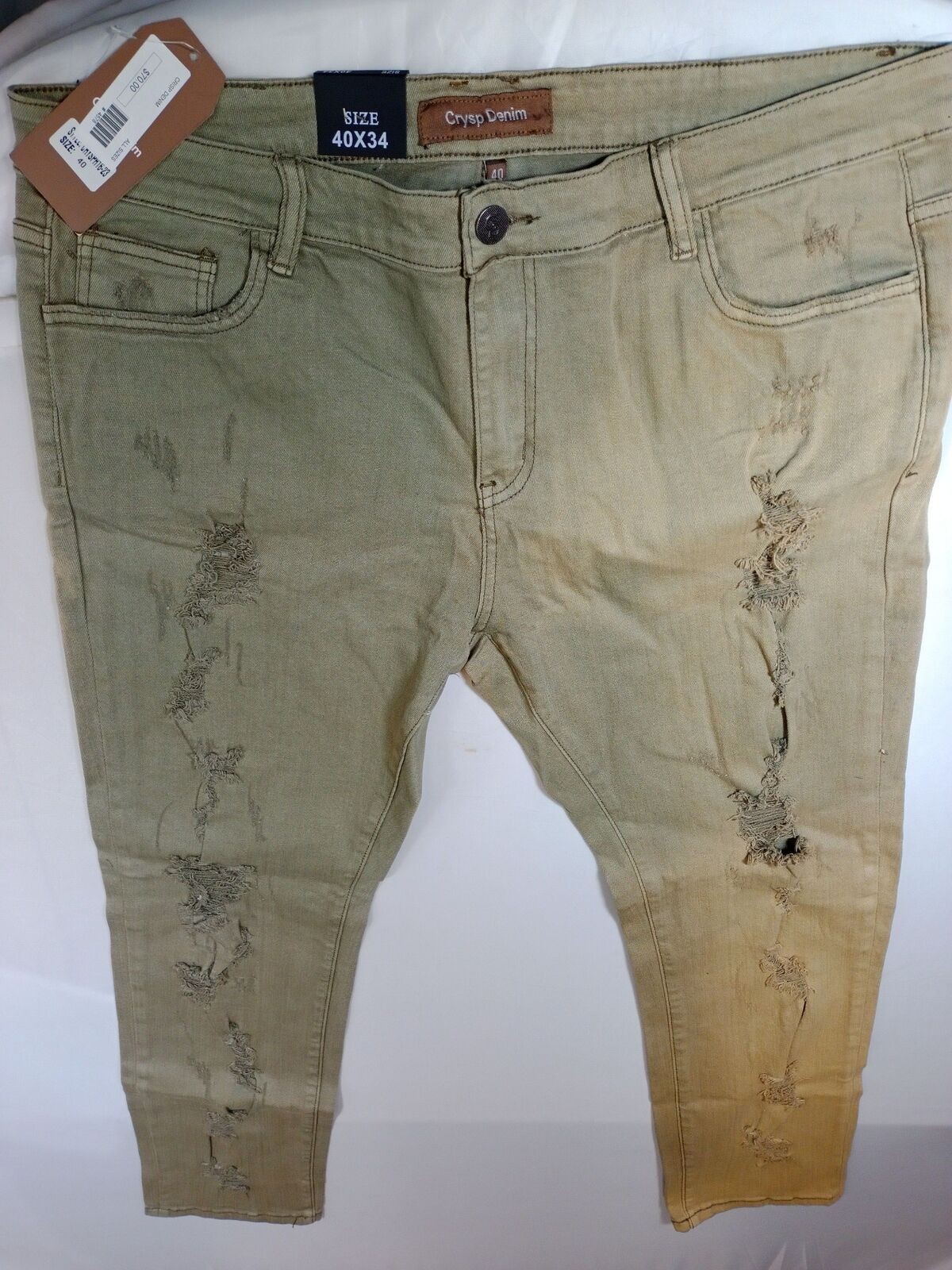 CRYSP DENIM MEN'S ATLANTIC DENIM SKINNY JEANS sz 32, 40, SAND WASH ...