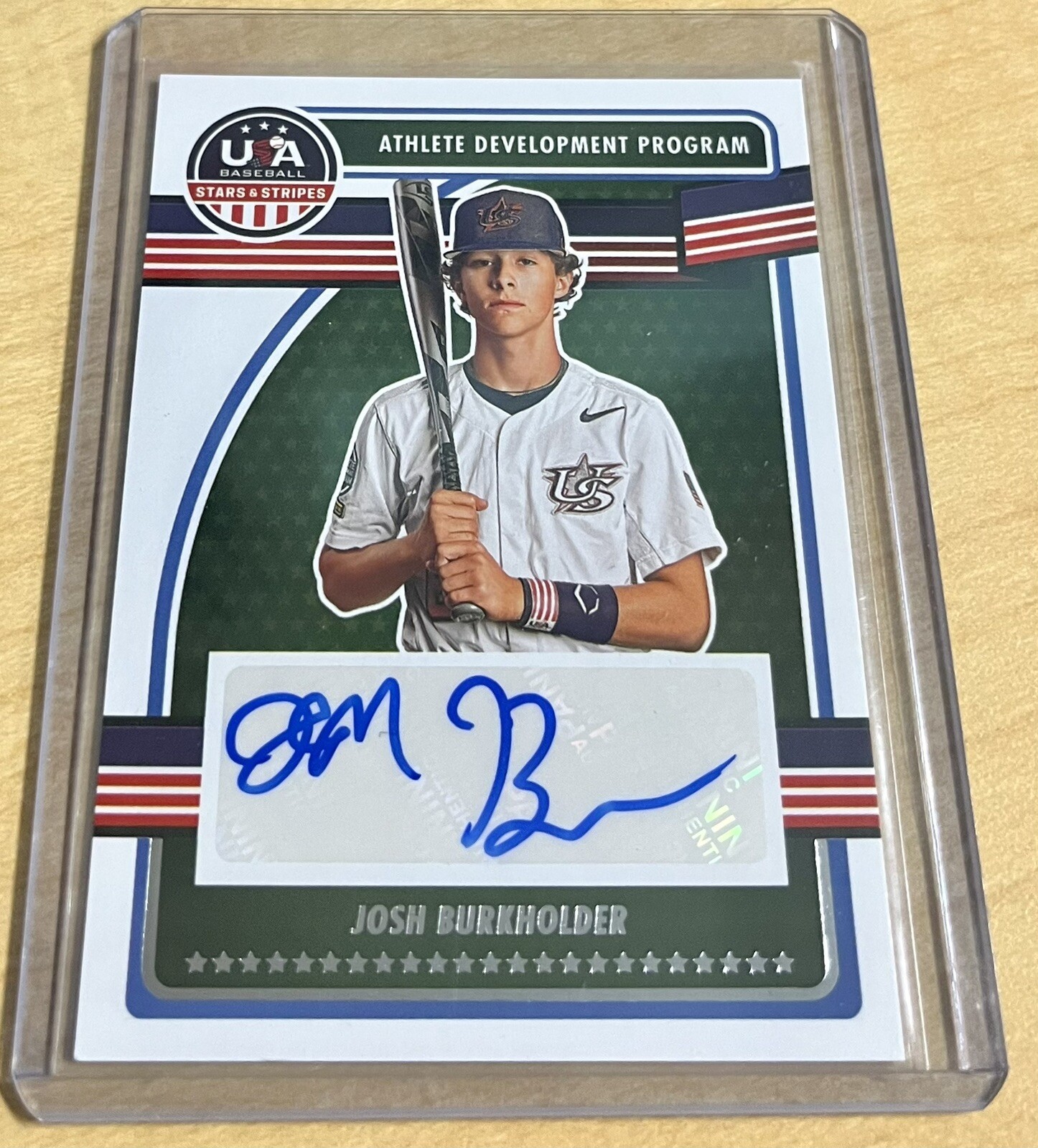 JOSH BURKHOLDER 2023 USA Stars & Stripes Auto BLUE INK RC ROOKIE CARD ...