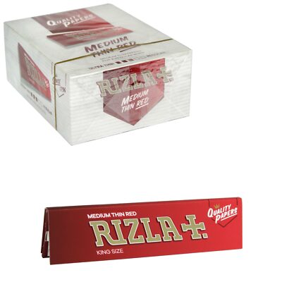 RED RIZLA King Size Medium Thin Hand Rolling Papers Tobacco Smoking ...