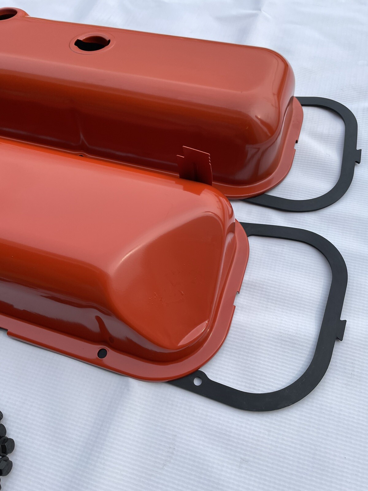 Chevrolet CHEATER Valve Covers SLANT ORANGE BBC 396 427 454 KIT 40pc ...