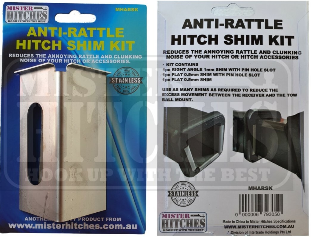 ANTI RATTLE HITCH SHIM KIT - 3PC BALL MOUNT TONGUE TOW BAR TRAILER ...