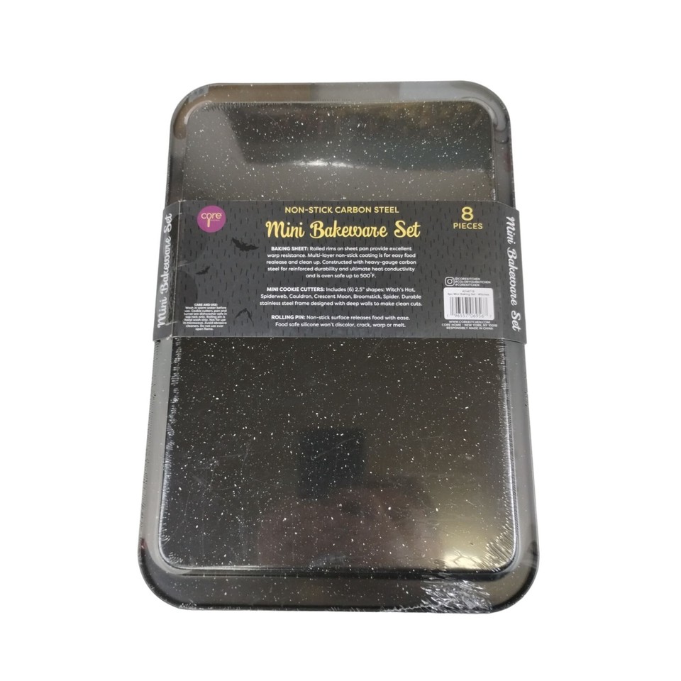 Core Kitchen 8 Piece Non Stick Halloween Mini Bakeware Set Carbon Steel ...