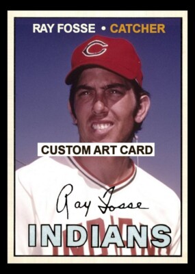 Ray Fosse Cleveland Indians 1967 Style Custom Baseball Art Card | eBay