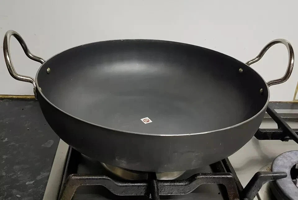 Indian Iron Kadai Deep Frying Pan Karahi Cooking Pan Kitchen Wok With ...