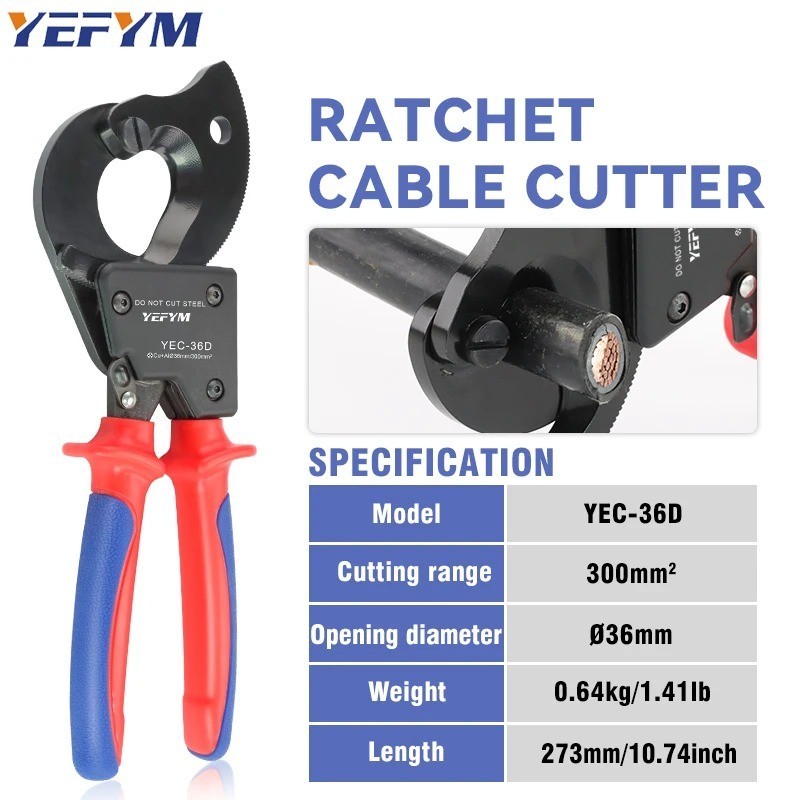 Ratchet Wire Cutters | Cable Cutter for Copper/Aluminum Cables up to ...
