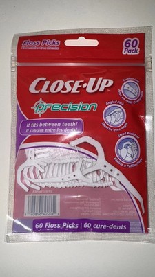 Close-Up Precision Dental Floss Picks 60 Count Comfort Grip Shred ...