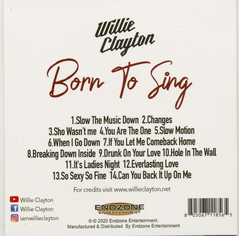 Willie Clayton - Born To Sing (CD) - Modern R&B And Soul/Blues | eBay