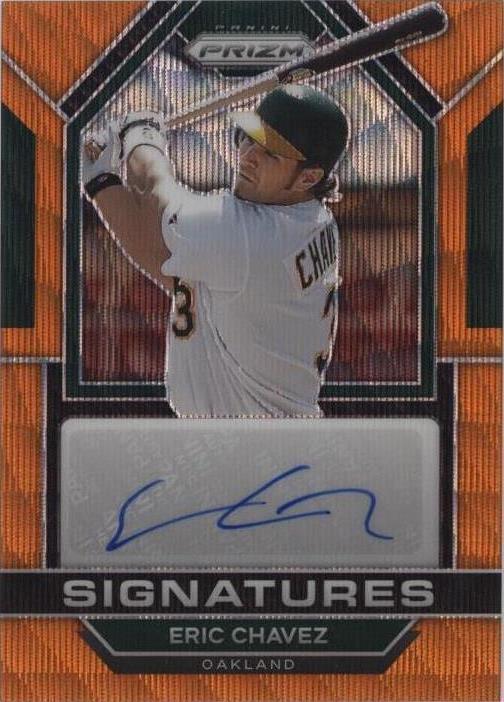 2023 Panini Prizm - Signatures Eric Chavez #SIG-EC Orange Wave Prizm ...