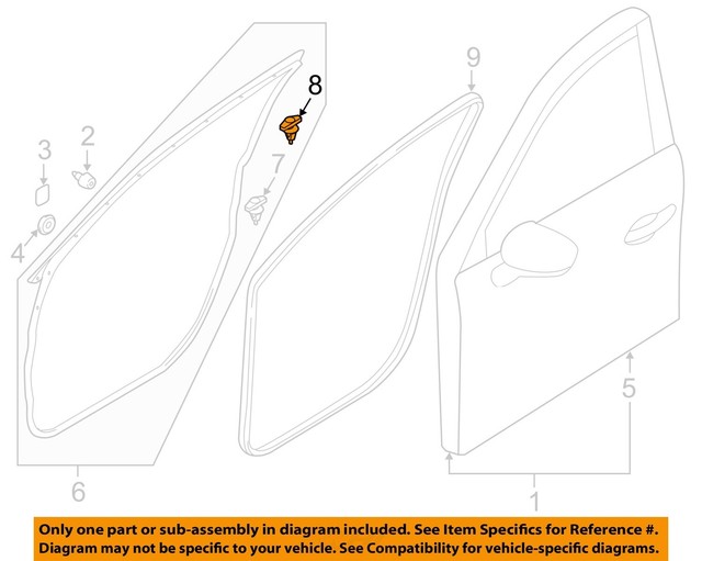 Mazda OEM 17-18 Cx-5 Front-door Weather Strip Fastener KB7W58762 for ...