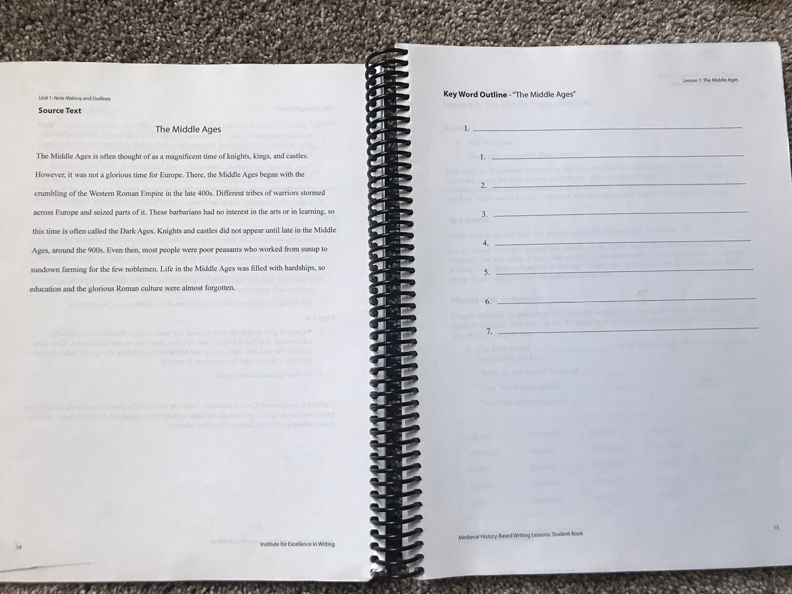 Medieval History-based Writing Lessons by Lori Verstegen (Spiral ...