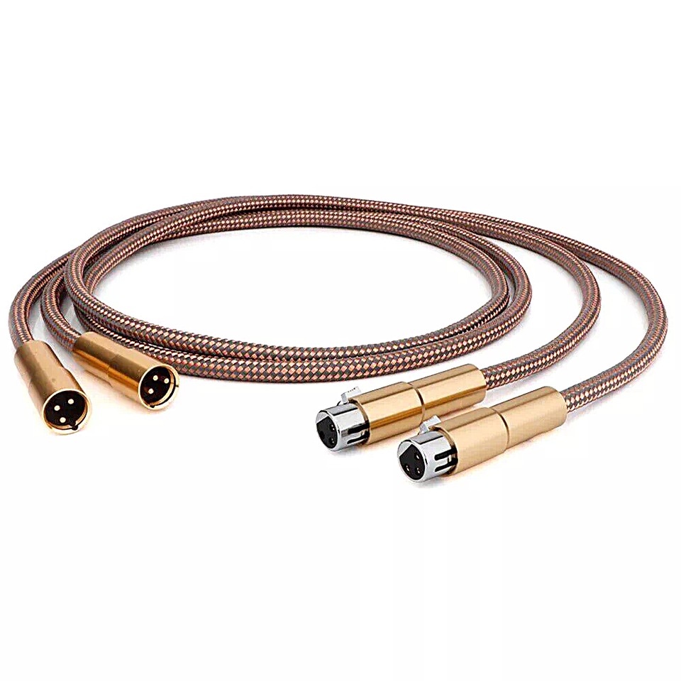 Pair 6N OFC Copper Audio Balanced Cable Gold Plated XLR Plug ...