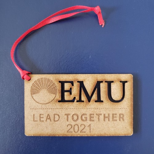 Eastern Mennonite University EMU Christmas Ornament Lead 2021 Laser Cut Wood | eBay