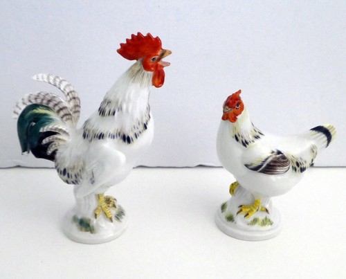 MEISSEN Pair of Figurines X180 Cockerel & Hen Chickens | eBay