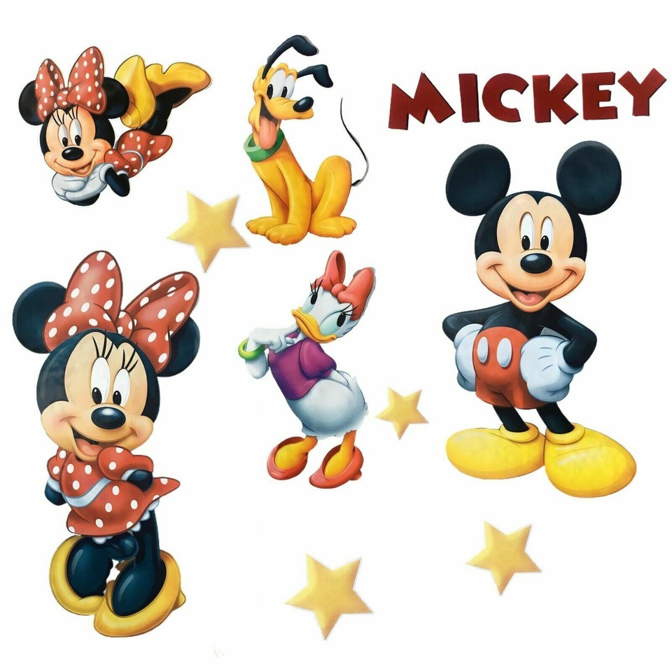 34Piece Mickey Minnie Mouse Removable Sticker Wall Decals for Boys ...