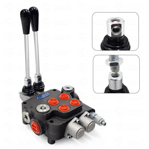 P40-2 40L/min 2 Spool Hydraulic Directional Control Valve Double Acting ...