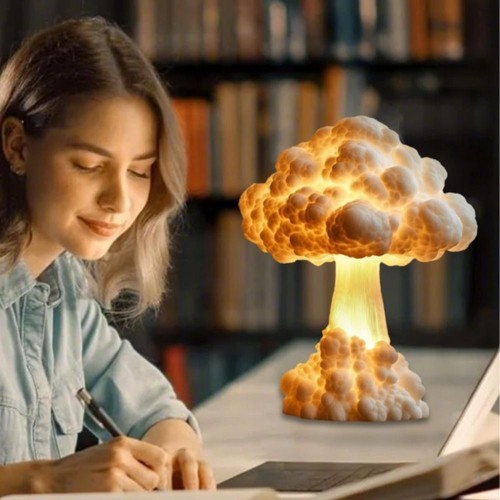 3D Mushroom Cloud Table Lamp Simulation LED Reading Light Desk Decor ...