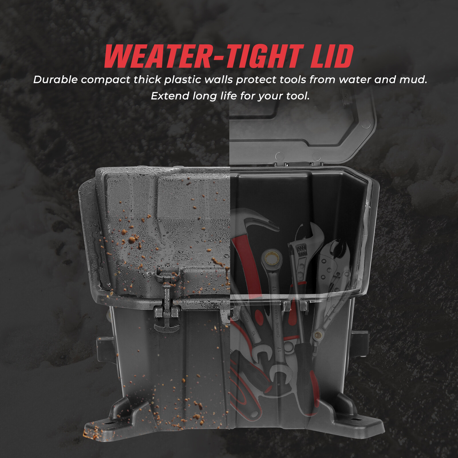 69QT Rear Cargo Storage Box for Polaris RZR 1000 900 S/Turbo XP 2014-23 ...