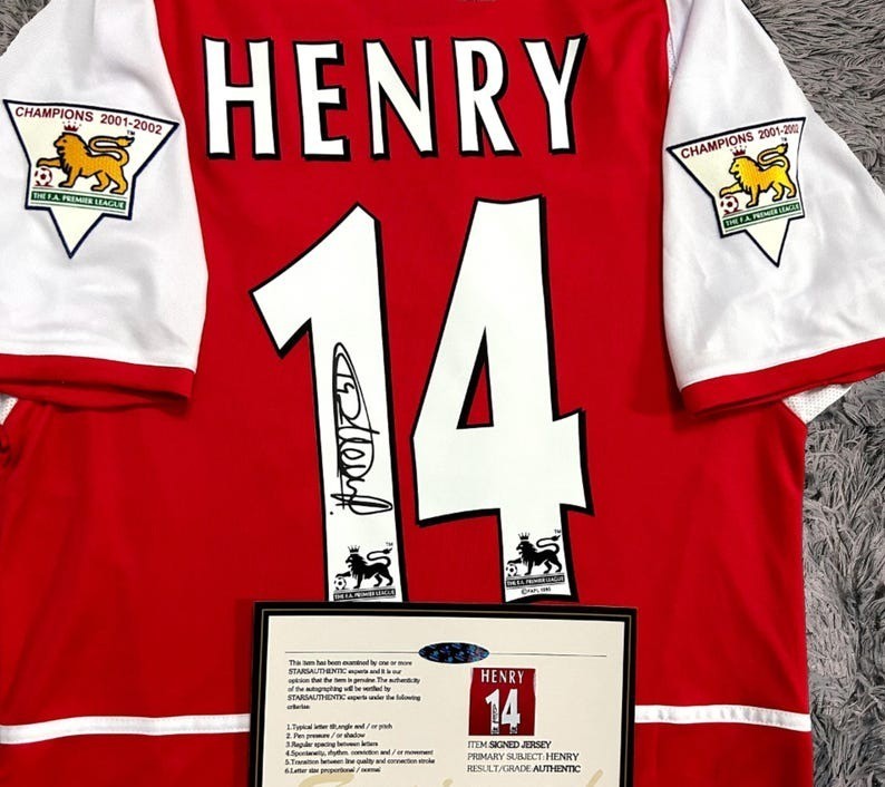 Thierry Henry SIGNED Arsenal 03 04 Home Jersey Shirt - COA - 2003 | eBay UK