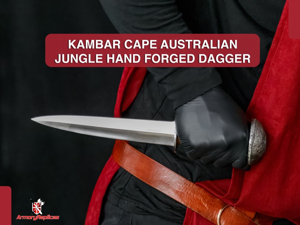 Australian Jungle Hand-Forged Dagger - Kambar Cape - Fixed Blade Knife ...