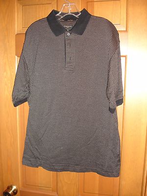 Gary Player men's polo shirt size M Medium SS USED WORN black tan white ...