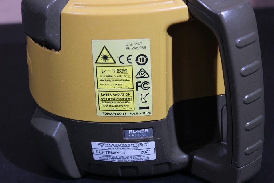 Topcon RL-H5A 1021200-50 Self-Leveling Rotary Grade Laser Alkaline for ...