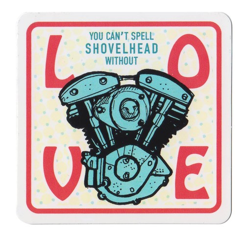 Lowbrow Customs Shovelhead Love Sticker Harley retro chopper bobber FL ...