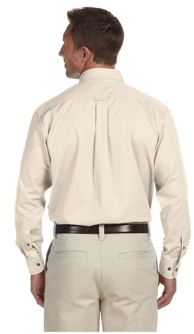 Harriton Men's Easy Blend LongSleeve Twill Shirt with Stain Release ...