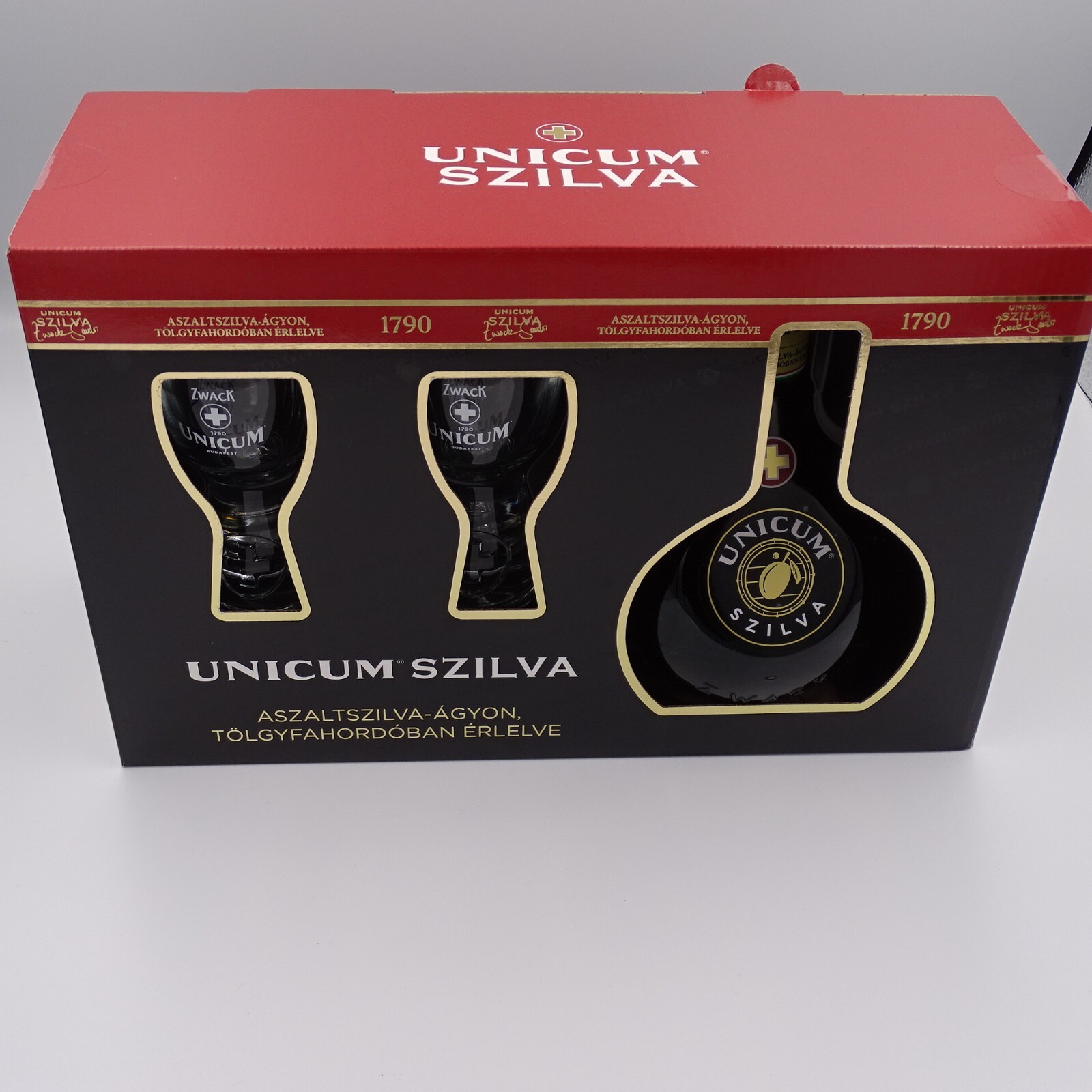 3X Zwack Unicum Szilva (PLUM) Herb Liqueur 34,5% 0,7 l + 2 Glasses GIFT ...
