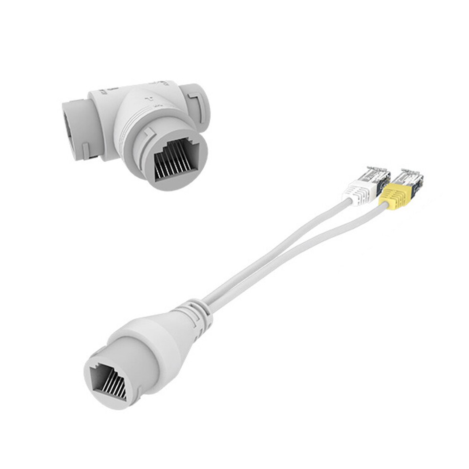 POE Camera Cable Connector Three-way RJ45 2-in-1 Splitter for IP Camera ...