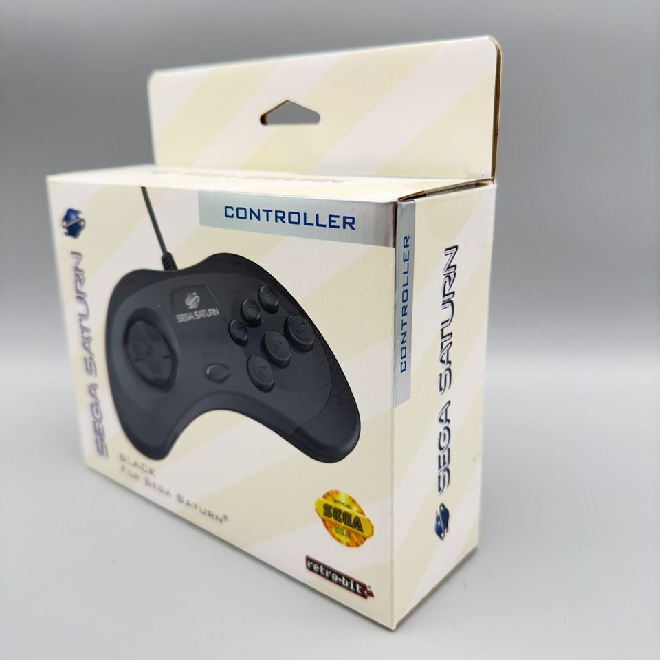 Retro-Bit Official Sega Saturn Controller Pad for Sega Saturn Black ...