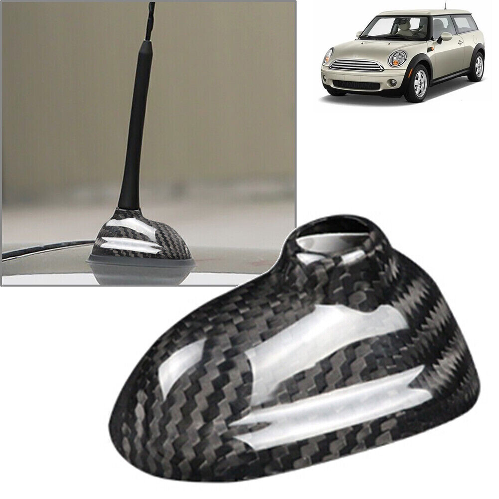 Car Real Carbon Fiber Shark Fin Antenna Cover Sticker For Mini Cooper ...