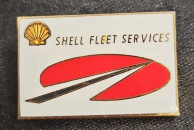 VTG Gold Toned Enameled Lapel Hat Pinback Shell Fleet Services Pin | eBay