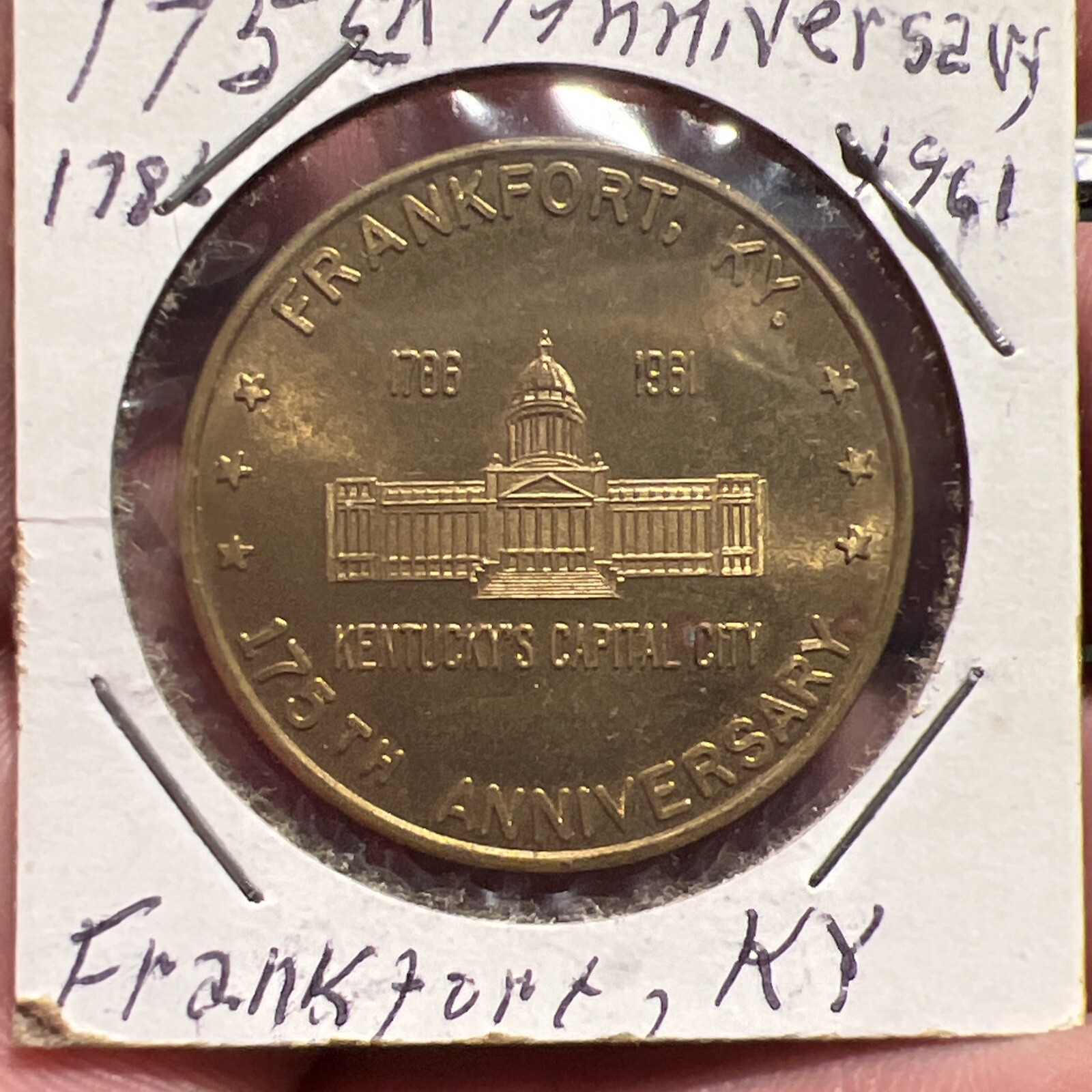 2-Frankfort KY 175th Anniversary 50 Cents In Trade Token Coin 1786-1961 ...