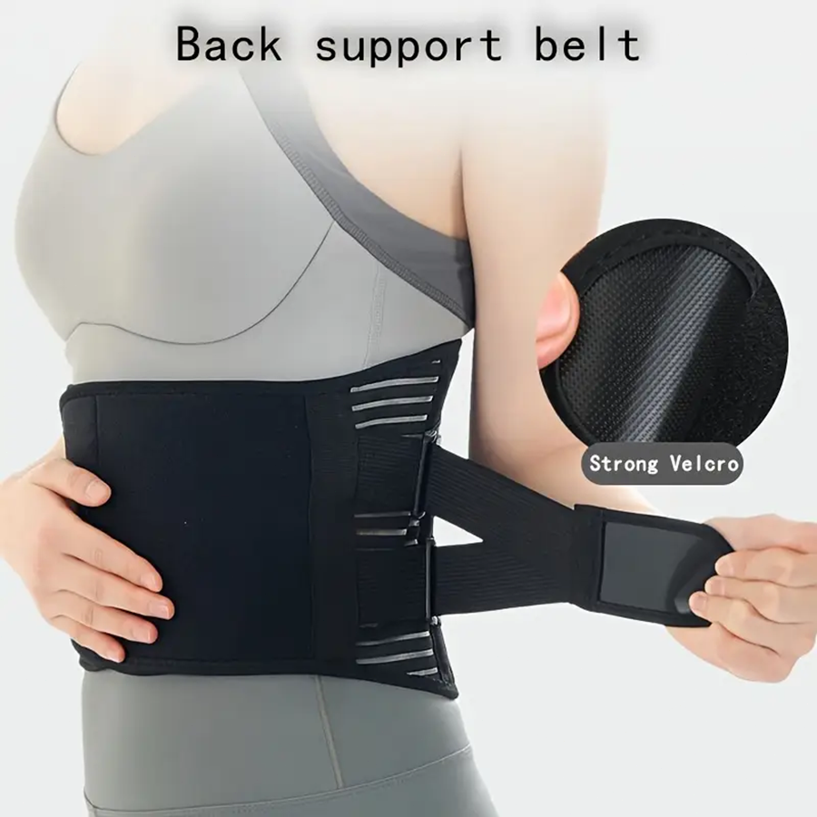 Adjustable Lumbar Support Belt – Breathable Back Brace with Metal Stays ...