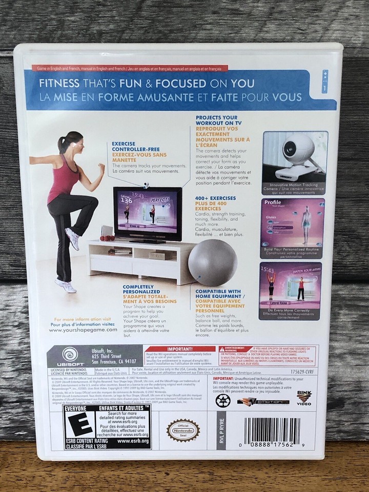 Your Shape Jenny McCarthy Nintendo Wii Exercise Fitness Game Complete w ...
