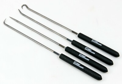 4 PC Hook & Pick Set - 9-3/4" Straight, 45 Degree, 90 Degree, Curved Hook Tools | eBay