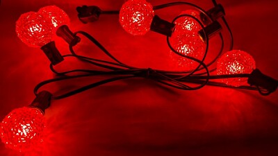 LIGHTED SNOW ICE BULBS - 7 lighted ice "sugar" coated Christmas ALL RED ...