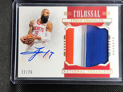 19-20 National Treasures TYSON CHANDLER COLOSSAL 4/clr Patch Auto #22/ ...