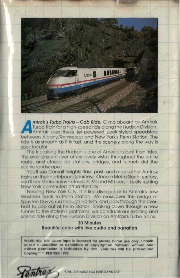 Amtrak's Turbo Trains - Pentrex VHS Videotape - Used | eBay