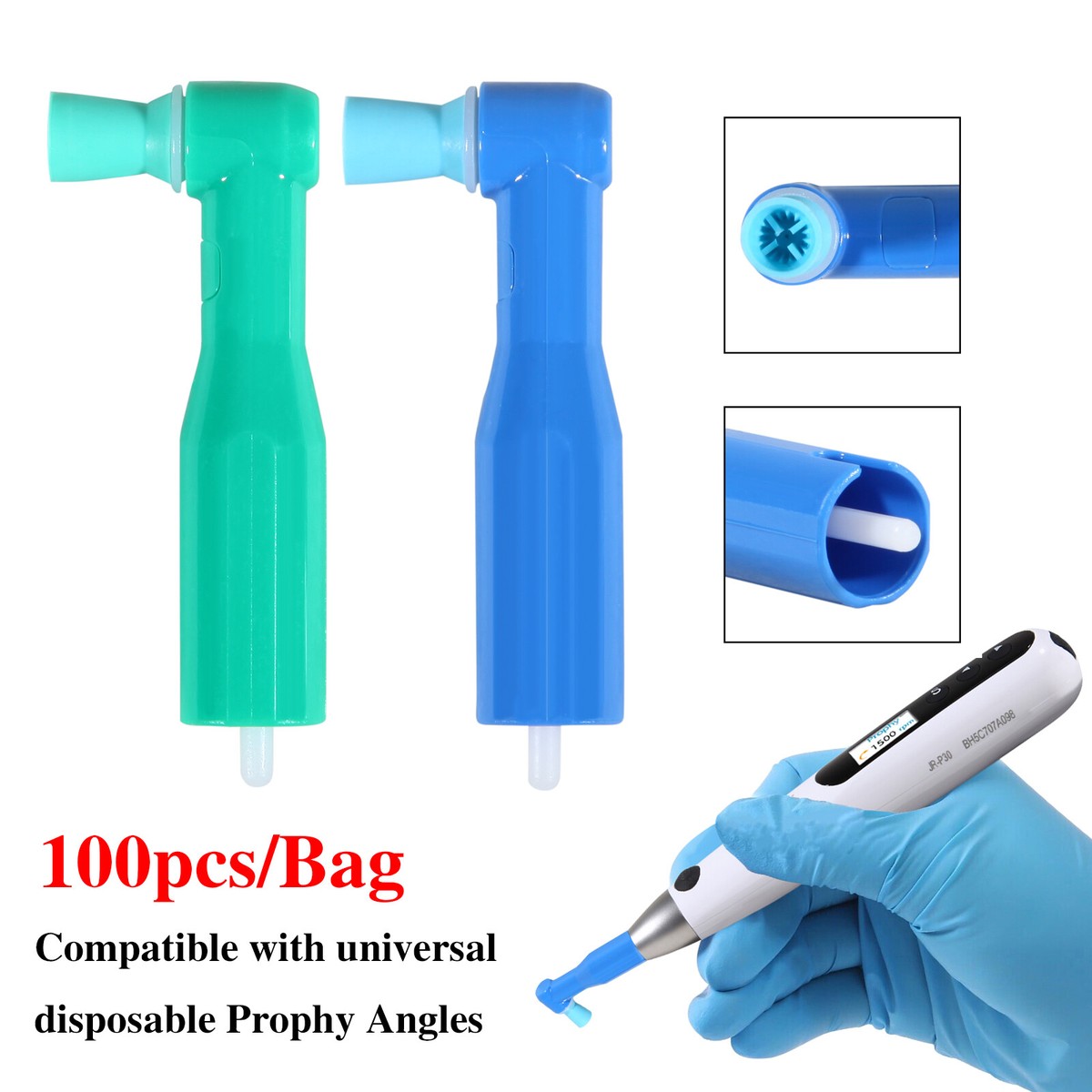Interdental Brush Angle 100 Disposable Prophy Angles With Flat Brushes ...