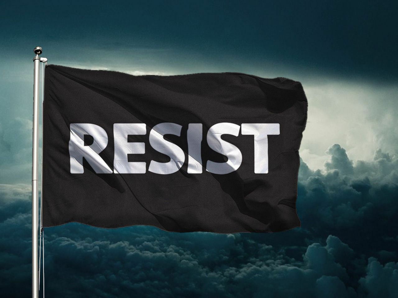 Black RESIST Flag, All Sizes, Anti-Trump Resistance Anti-Fascist ...