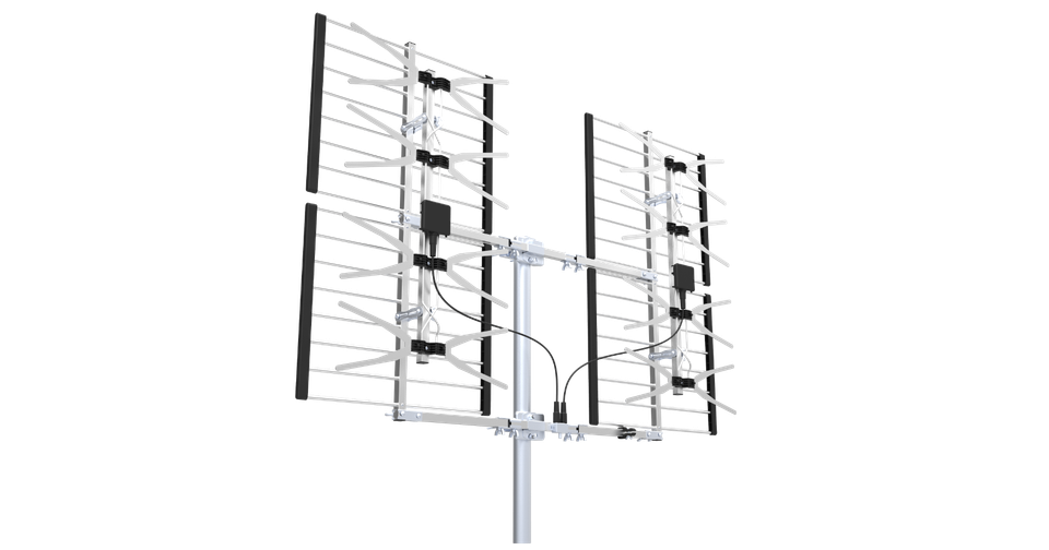 8-BAY MULTI-DIRECTIONAL OUTDOOR HDTV UHF DTV ANTENNA + HD TV SPLITTER ...