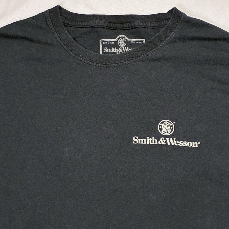 Smith & Wesson Double Sided Black T-Shirt Size XL Made In USA Graphic ...