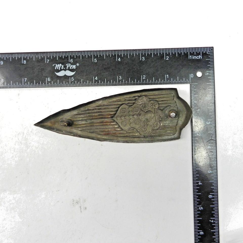 1940 PACKARD TRUNK EMBLEM CHROME SHIELD GREAT PATINA RARE VINTAGE USED ...