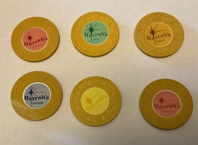 Harrah’s Casino VINTAGE Roulette Chip LOT Of 6 | eBay